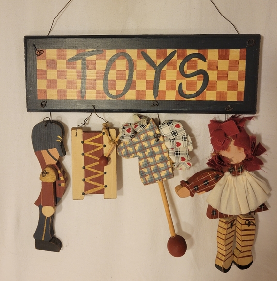 Wall Decor | Rustic Primitive Toys Wooden Sign | Poshmark